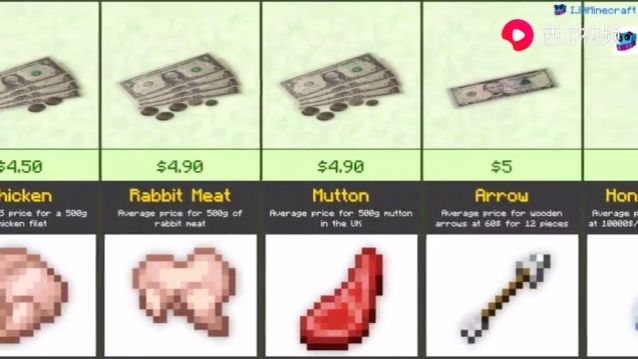 我的世界物品价格对比 (转载)