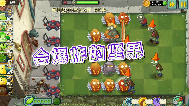 植物大战僵尸:会爆炸的坚果,僵尸吃掉就会自动爆炸