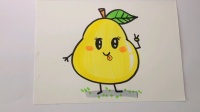 可爱的水果简笔画:梨子