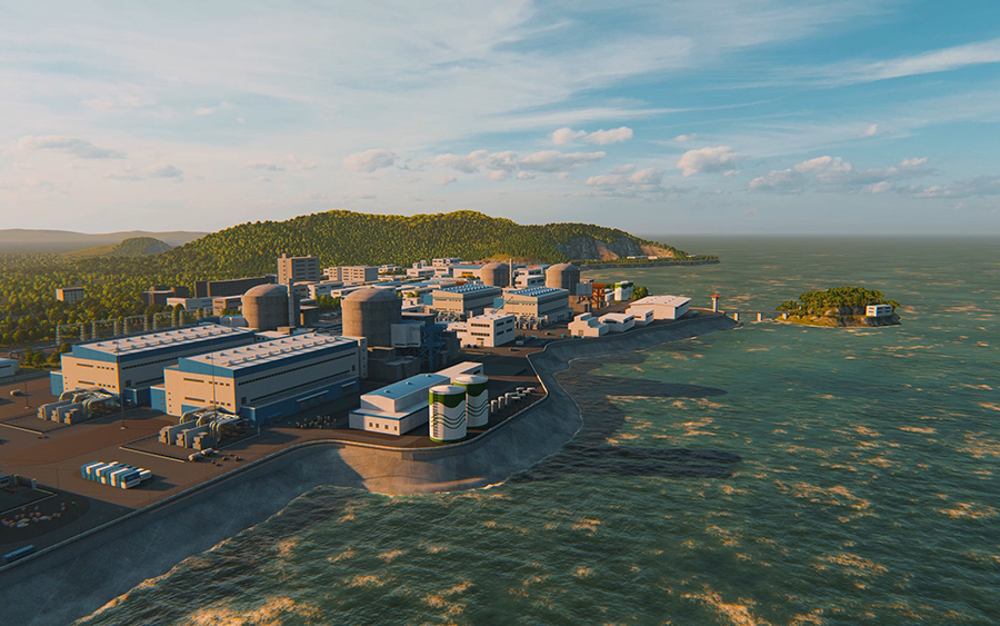 中国第一座核电站|秦山核电基地三维生长动画
