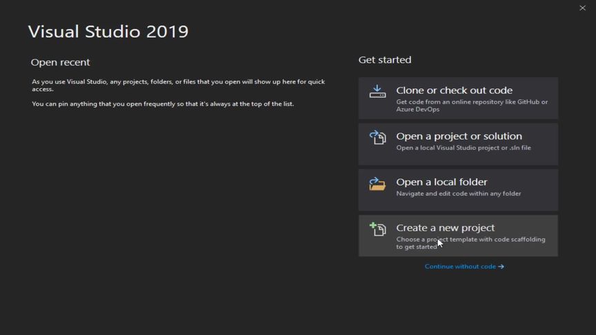 vs2019开发环境简要介绍及创建测试工程