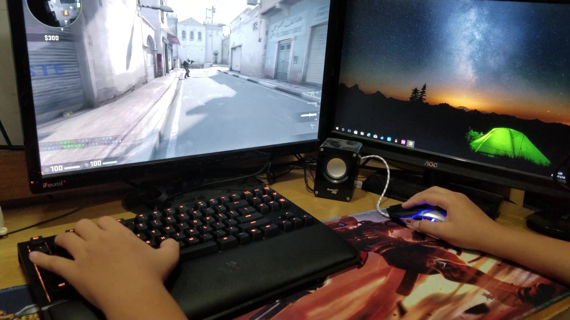 雷蛇键盘打起csgo那是一个爽!