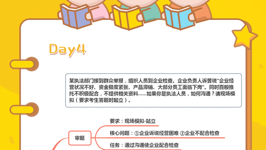 公务员面试-现场模拟-day4你到企业检查,企业负责人诉苦且不配合,...