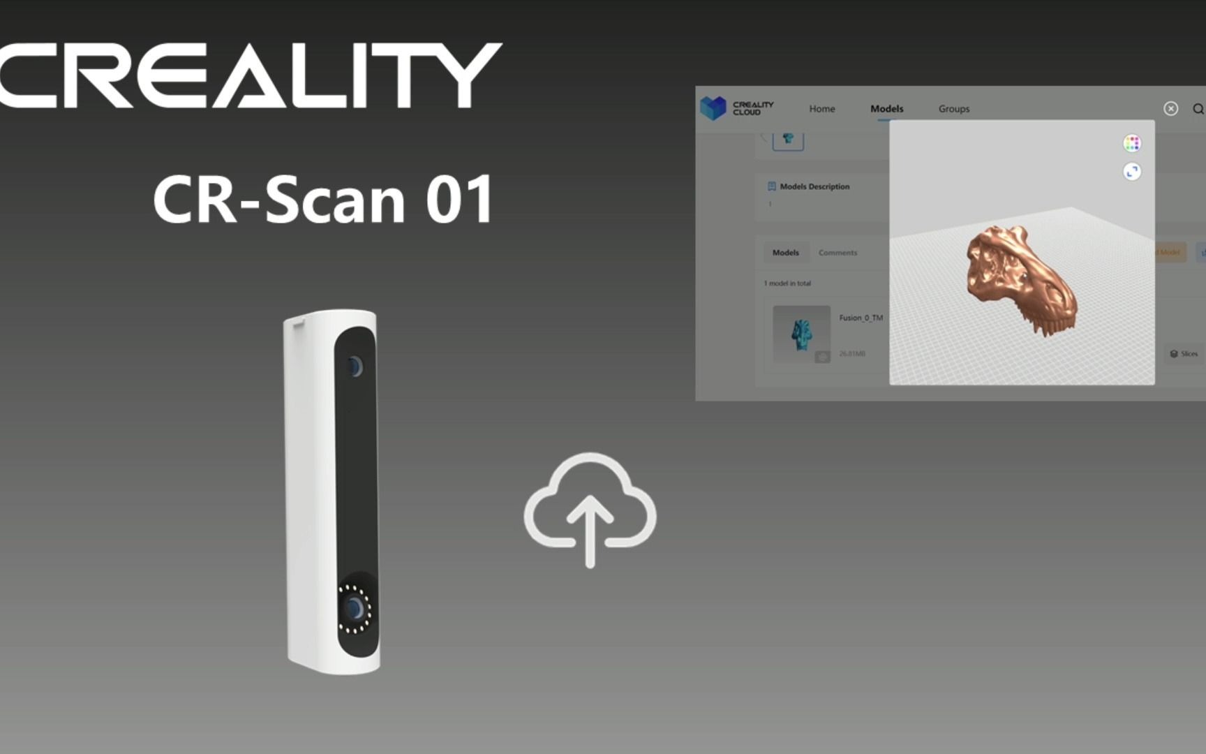 #CR-Scan01#3D扫描模型一键上传创想云模型库操作