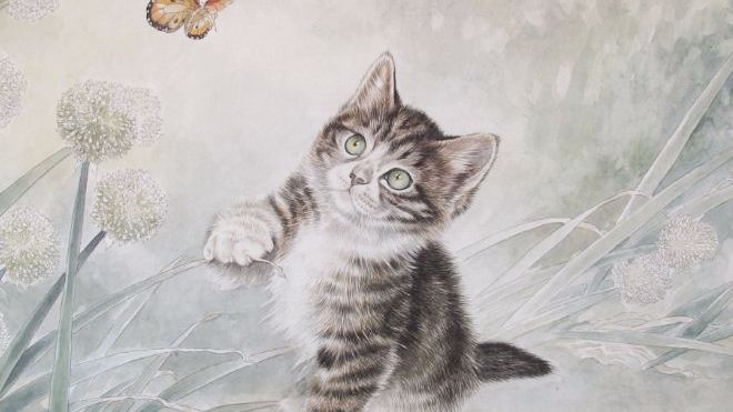 国画小猫这样画的,3分钟讲解版,简单又好学,快来试试吧