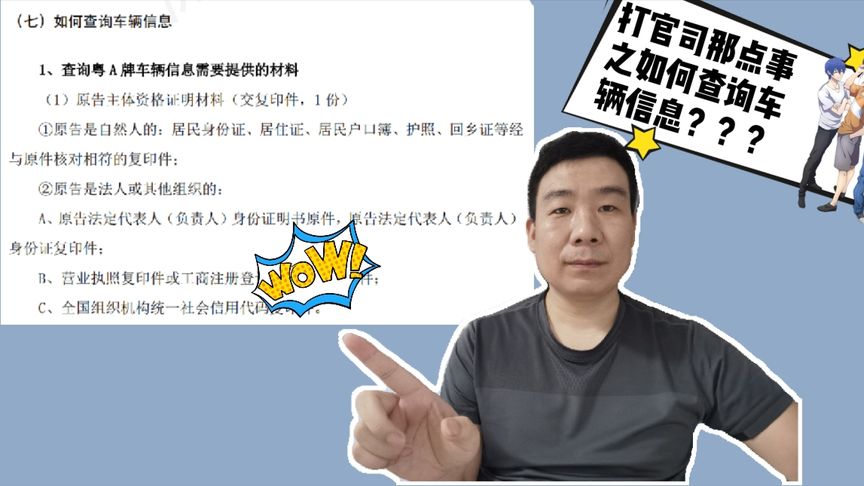 打官司那点事之如何查询车辆信息?