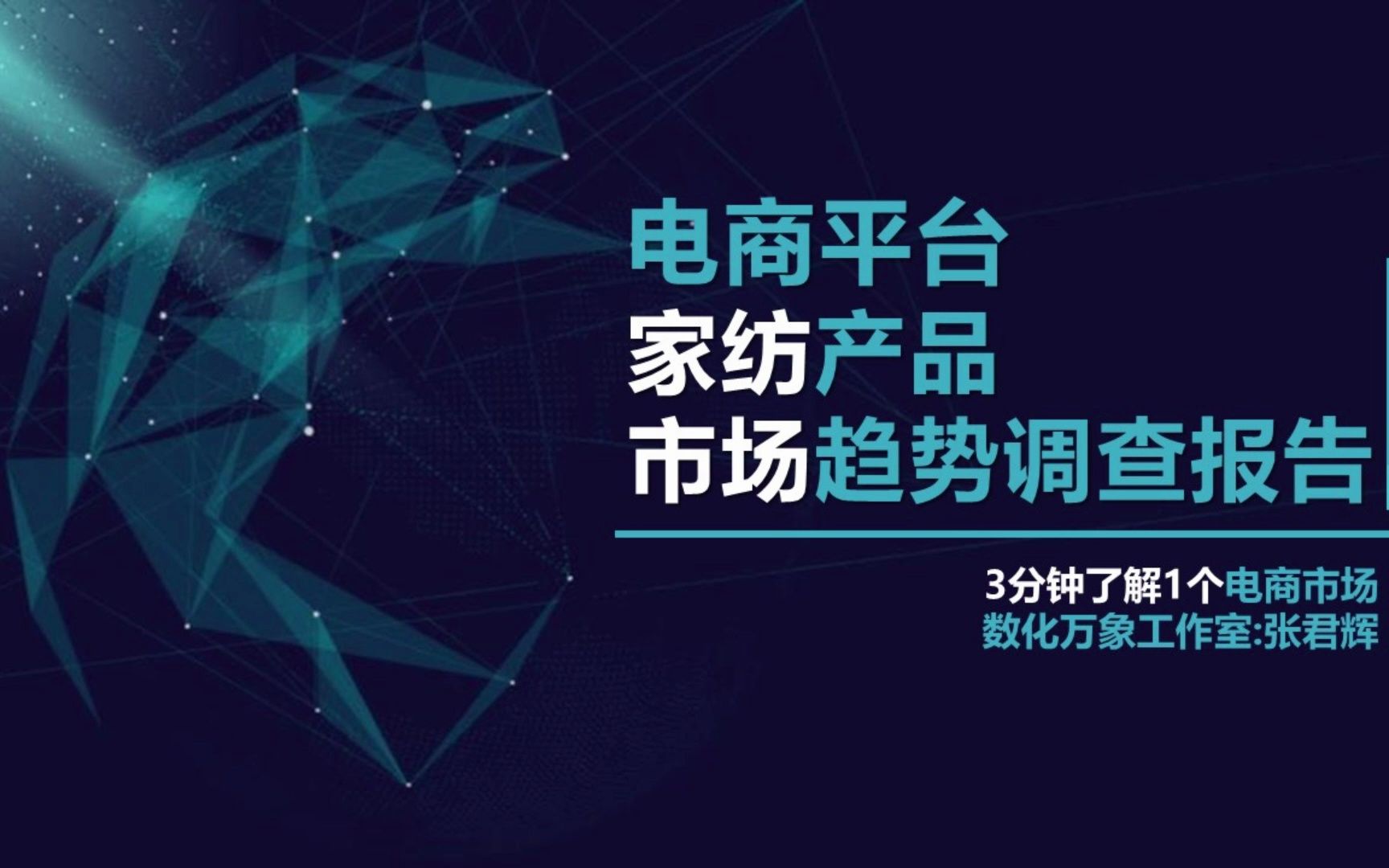 电商平台:家纺产品市场趋势调查报告【数化万象工作室】