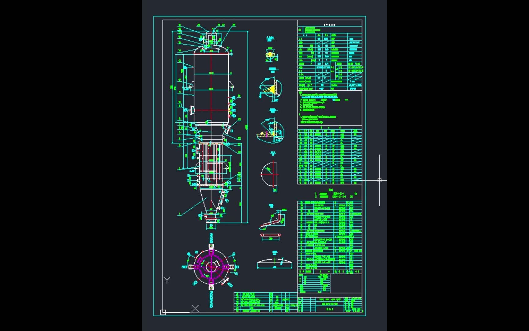 4吨双效升降膜蒸发器工艺流程图+DTB结晶器+X100冷却结晶器装配图...