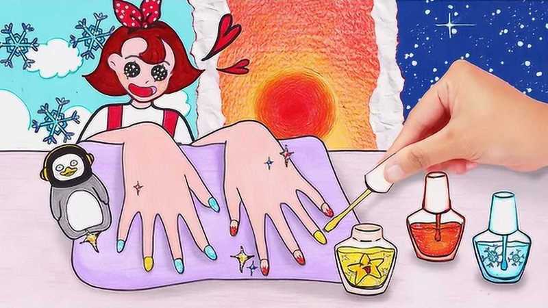 趣味定格动画:小女孩的指甲由自然变化而变化,这也太美了吧!1083