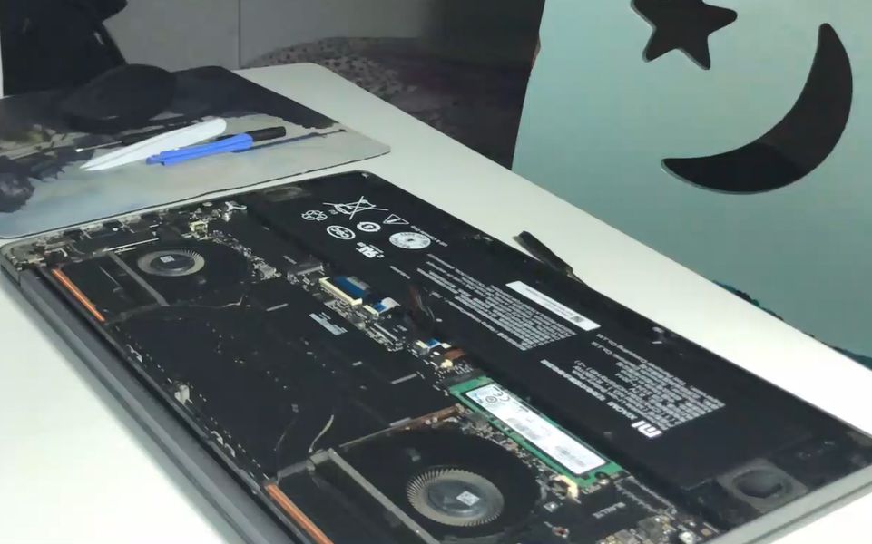 小米笔记本Pro拆机 更换风扇