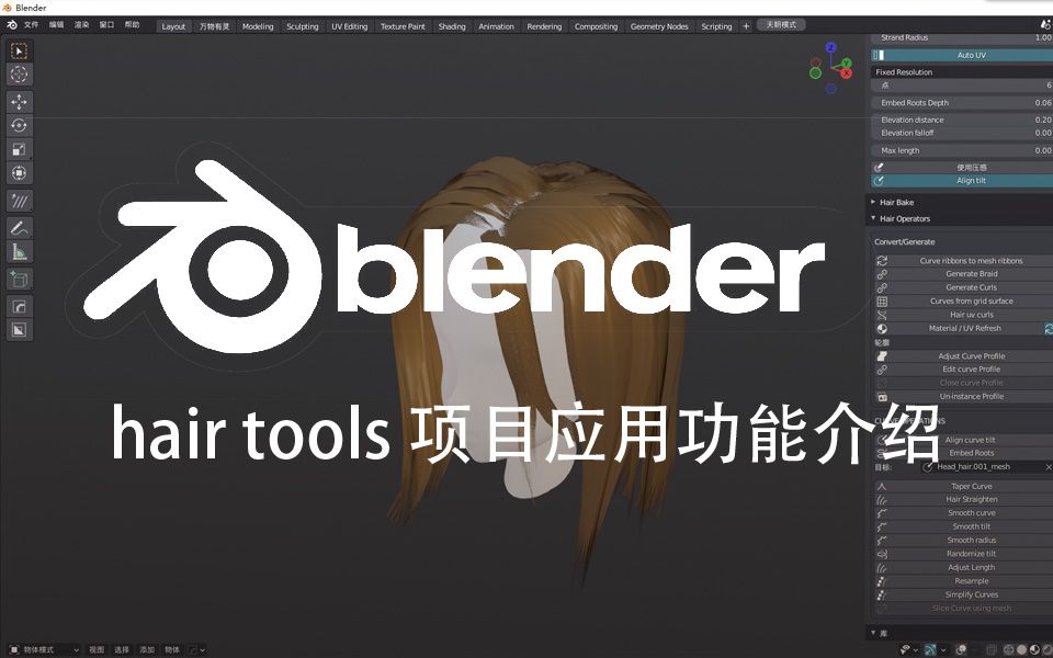 blender ---hair tools项目应用功能介绍