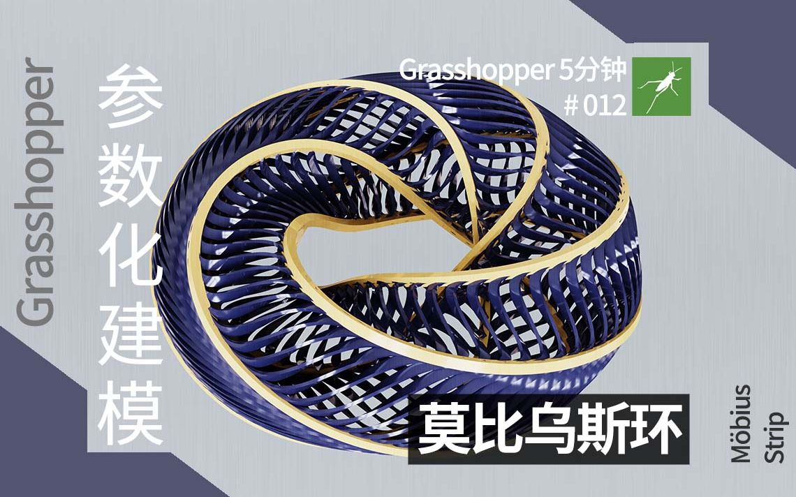 【Grasshopper5分钟 12】 参数化建模 莫比乌斯环(Möbius Strip)