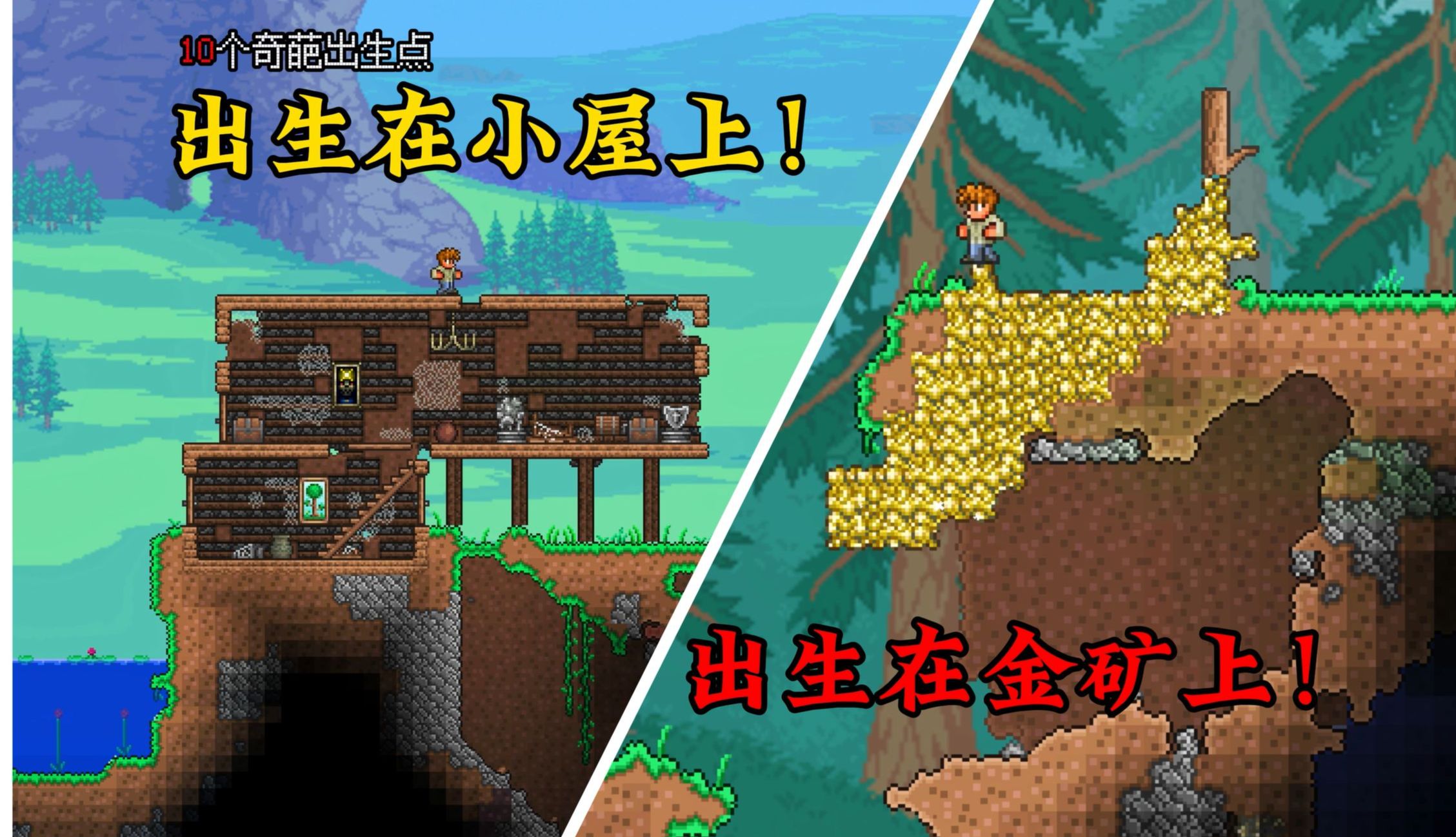 【泰拉瑞亚】盘点10个奇葩又特殊的出生点种子!_游戏热门视频