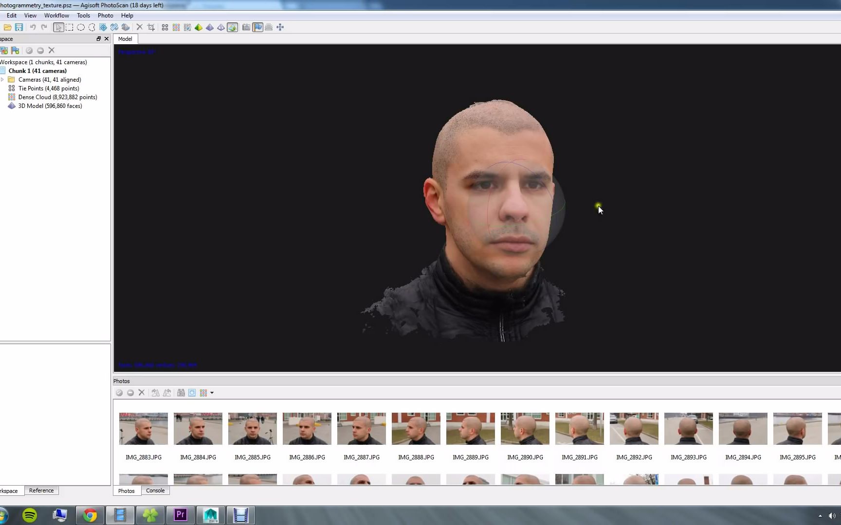 【Agisoft PhotoScan】照片生成人头模型,快来试下吧~