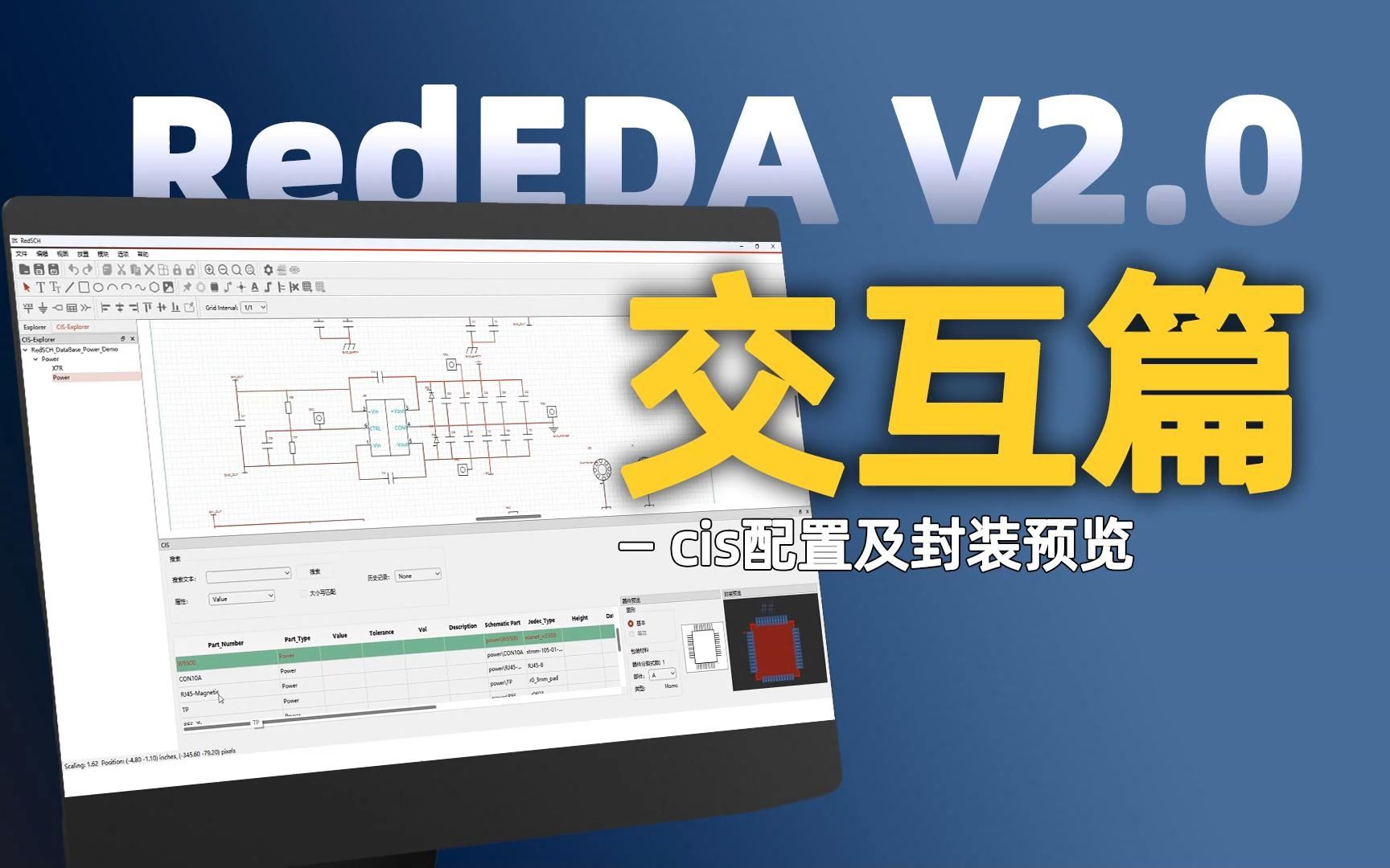 RedEDA CIS配置及封装预览