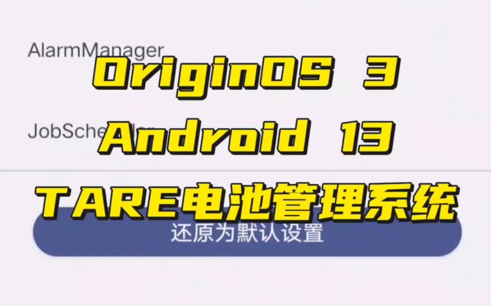 Android 13 TARE电池管理系统,OriginOS3期待支持。