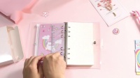 独角兽手账本手帐套装方格少女心流沙学生活页日记本创意可爱少女...