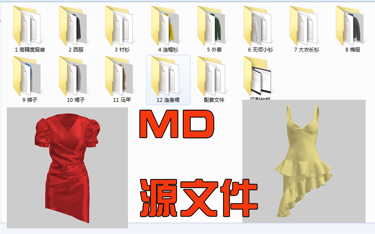 【素材】MD现代都市男女服装工程源文件,Marvelous Designer必备...