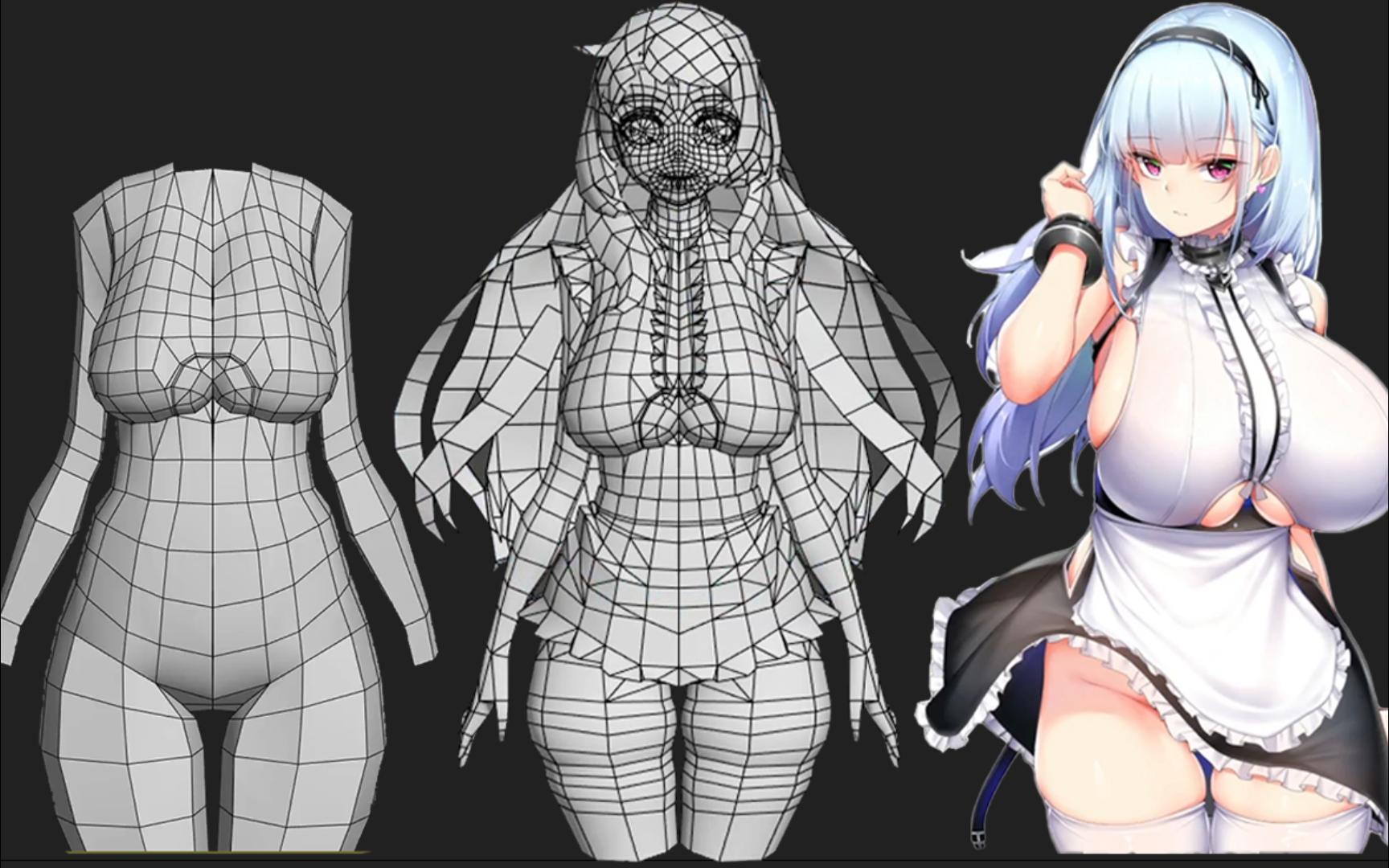 丰腴少女角色模型,3dmax人物角色制作教学,新手教程