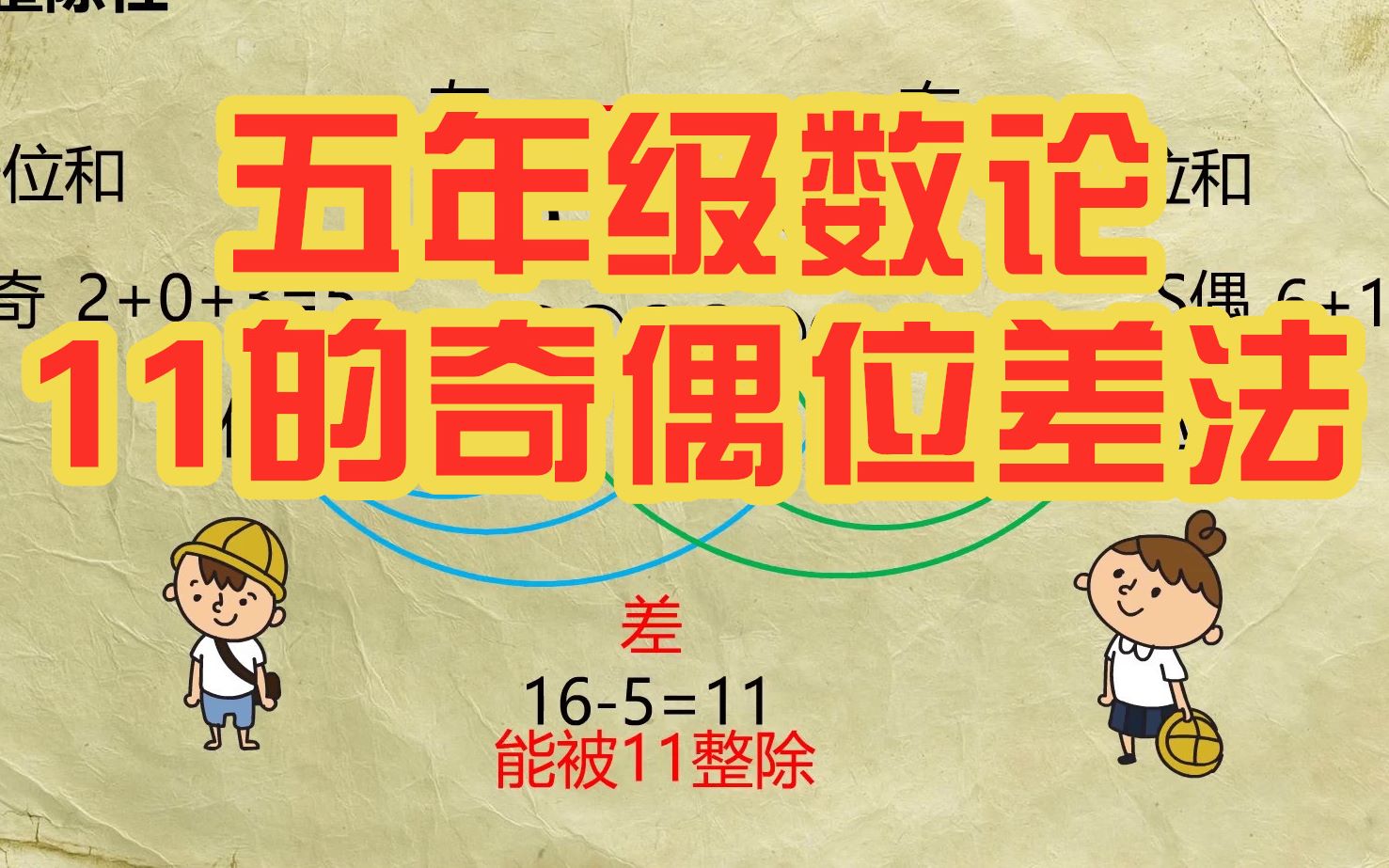 五年级数论:11的奇偶位差法,快来看看老师是怎么快速出结果的!趣味...