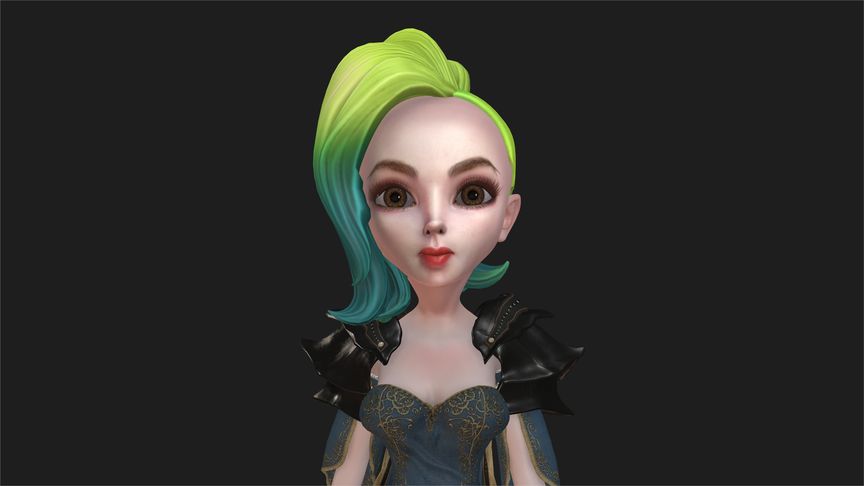 模型动画:精灵女角色卡通CG模型