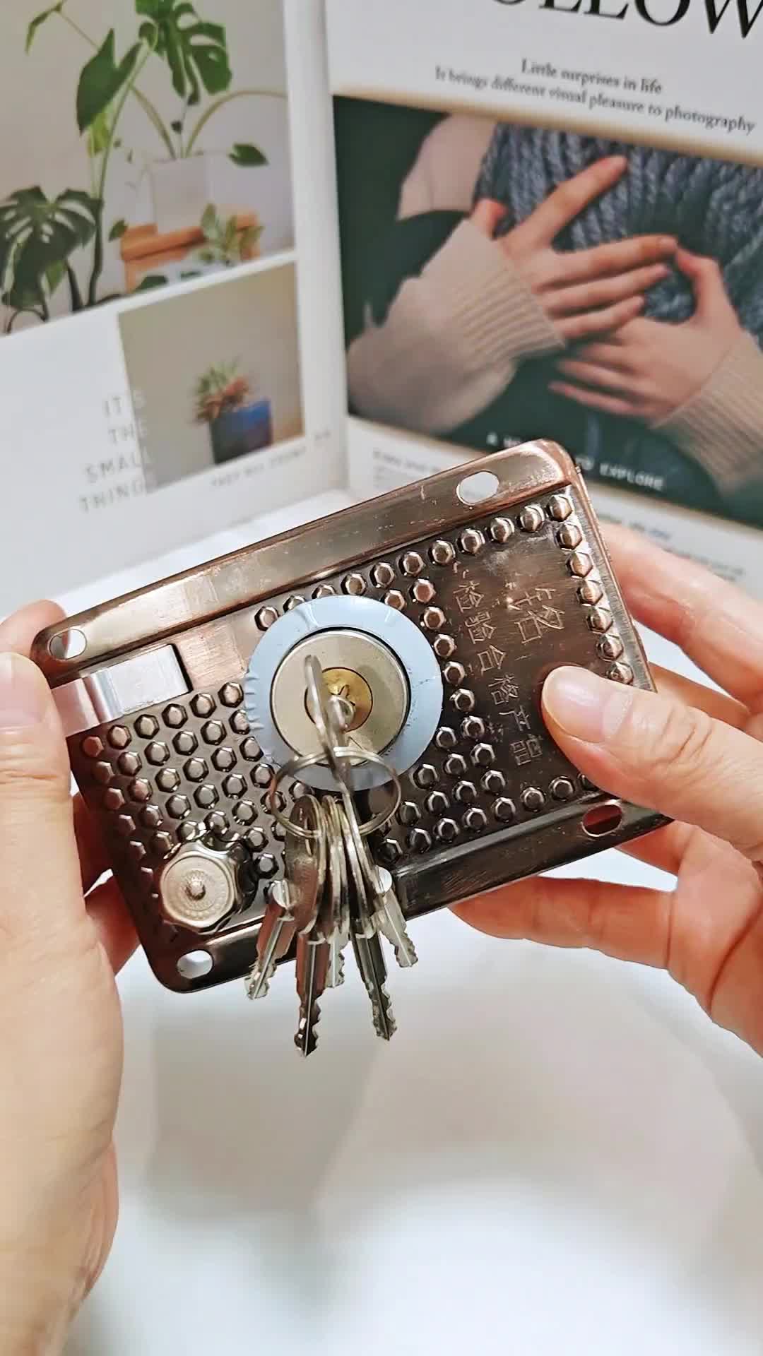 外装门锁室内房门锁老式门锁木门铁门锁老式房门锁防盗门锁芯大门#...