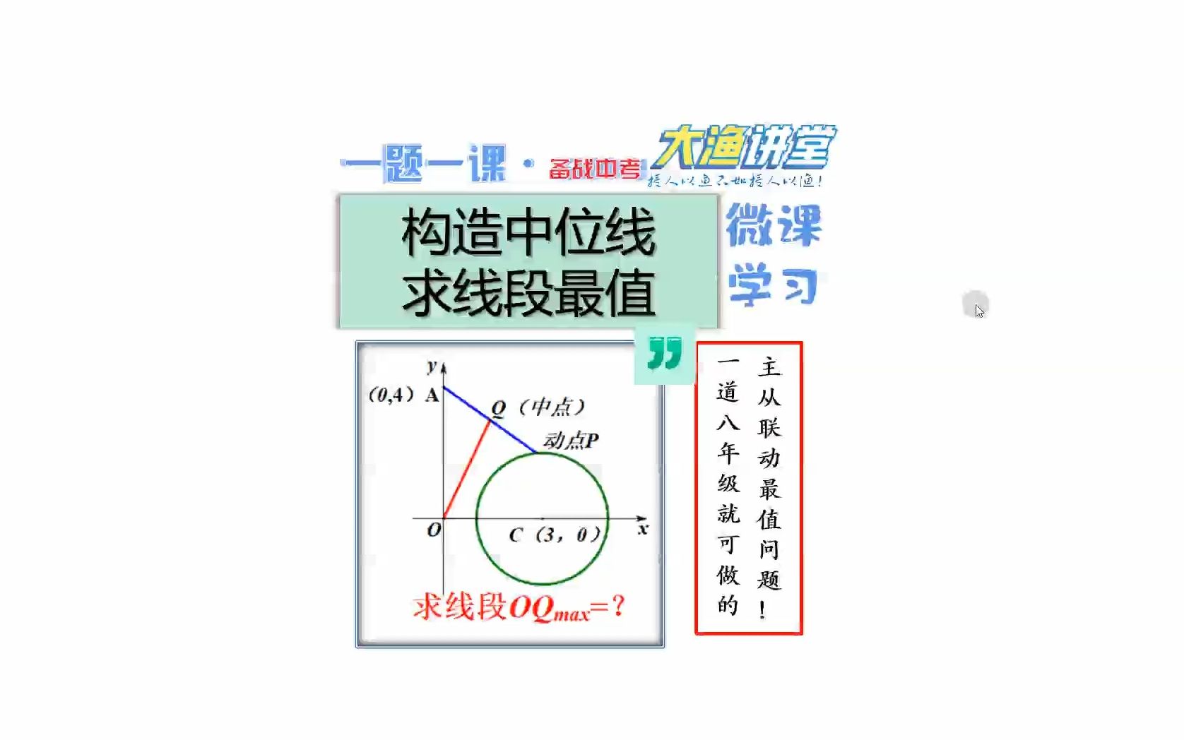 一道八年级就可以解决的主从联动线段最值问题(瓜豆原理)