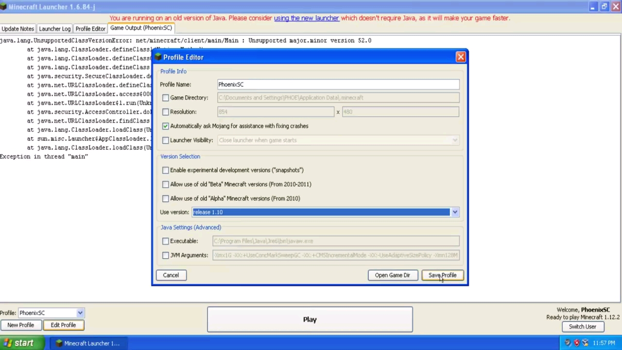 在Windows XP上尝试Minecraft