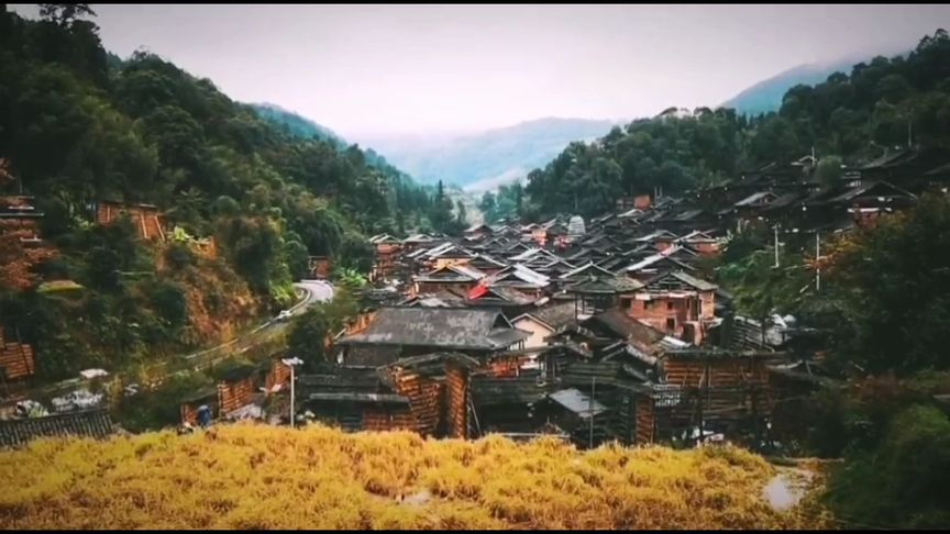 古老的村落,神秘的传说,占里侗寨,秋景如画。