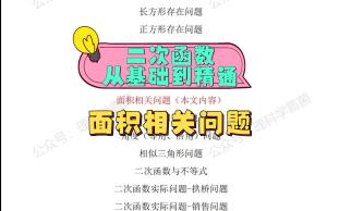 【二次函数零基础到拔尖】面积相关问题