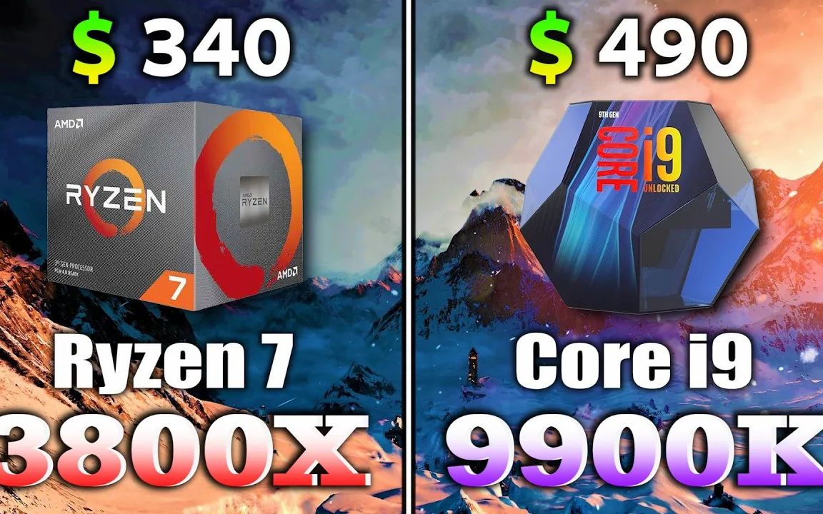 Ryzen 7 3800X 超频 vs Core i9 9900K 超频 _电脑游戏基准测试