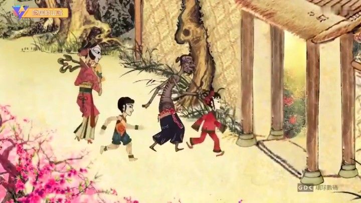 中国传统经典水墨动画片《桃花源记》