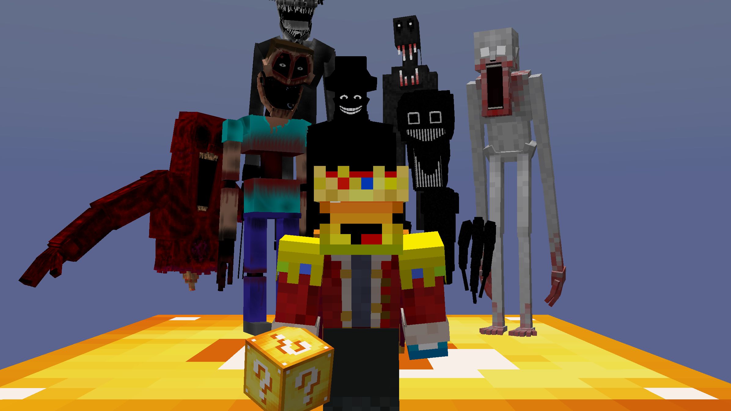 单方块幸运方块,但加满恐怖mod(中)_游戏热门视频