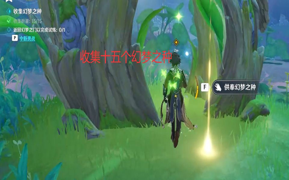 【原神森林书攻略】15个幻梦之种急速收集（不拖沓）