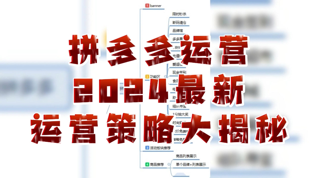 拼多多运营2024最新运营策略大揭秘