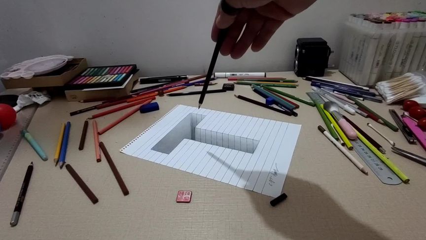 教你简单立体画,是不是很神奇?