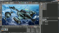 C4D卡通科幻迷你战斗机建模中文视频教程 03 机舱尾翼和灯光背景