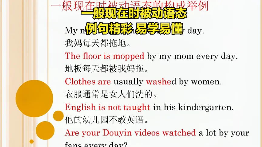 英语语法讲解-一般现在时的被动语态(精彩例句,易学易懂)