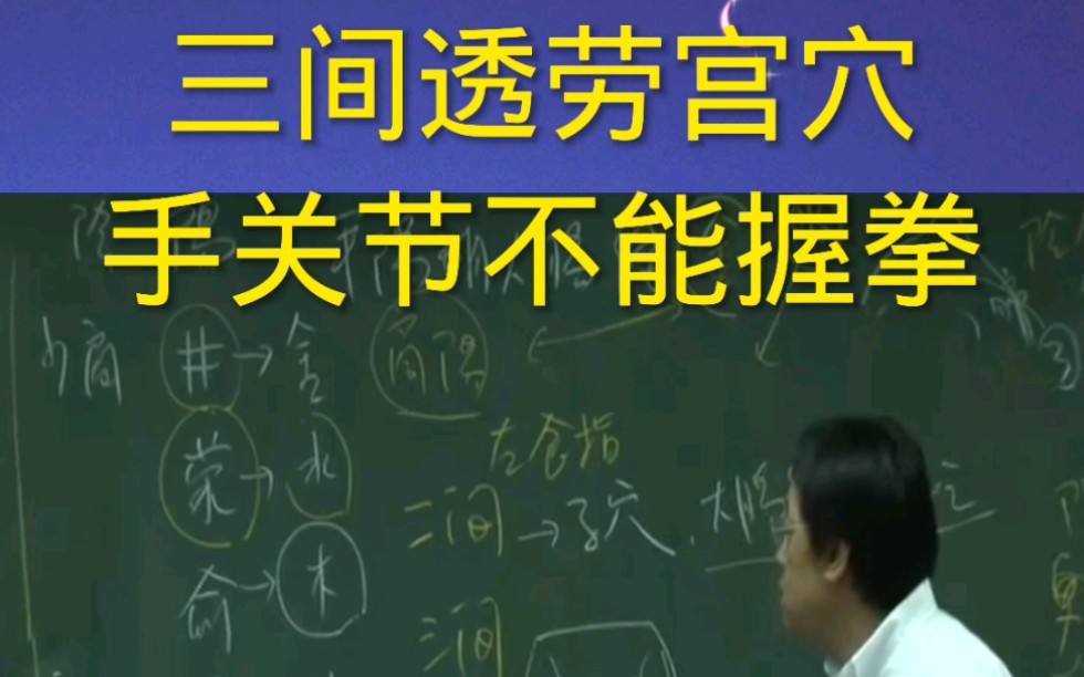三间透劳宫穴,手关节不能握拳