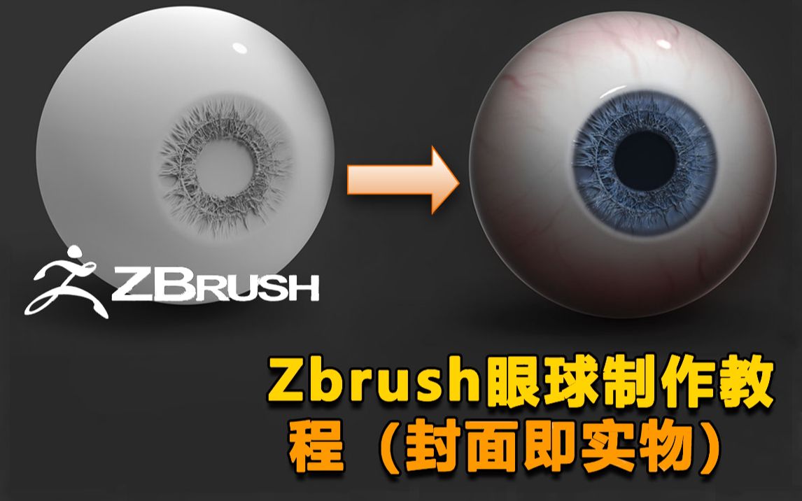 zbrush眼球制作教程,zbrush人物角色眼睛渲染教学,zbrush教程