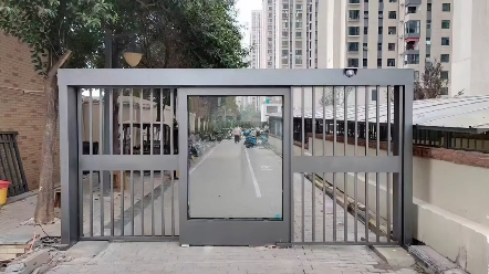 全自动平移广告门,小区门禁人行道闸,侧小门人脸识别电动广告栅栏门...
