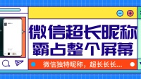 微信超长长竖排昵称,霸占整个屏幕,学会快去霸屏!