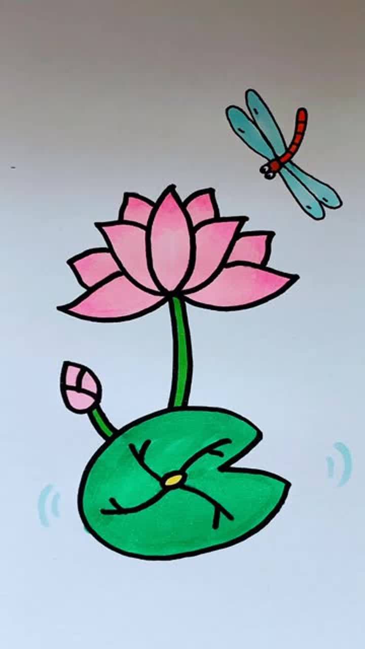 荷花这样画一学就会