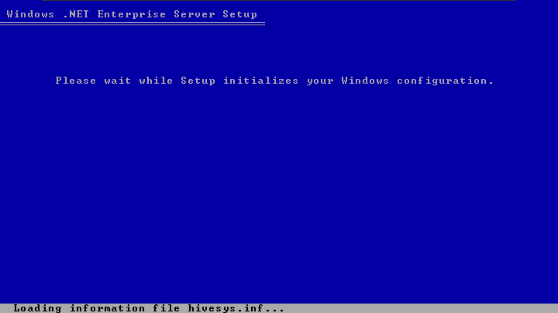 Windows .Net Server 2003 Enterprise Beta 3 Build 3615 安装
