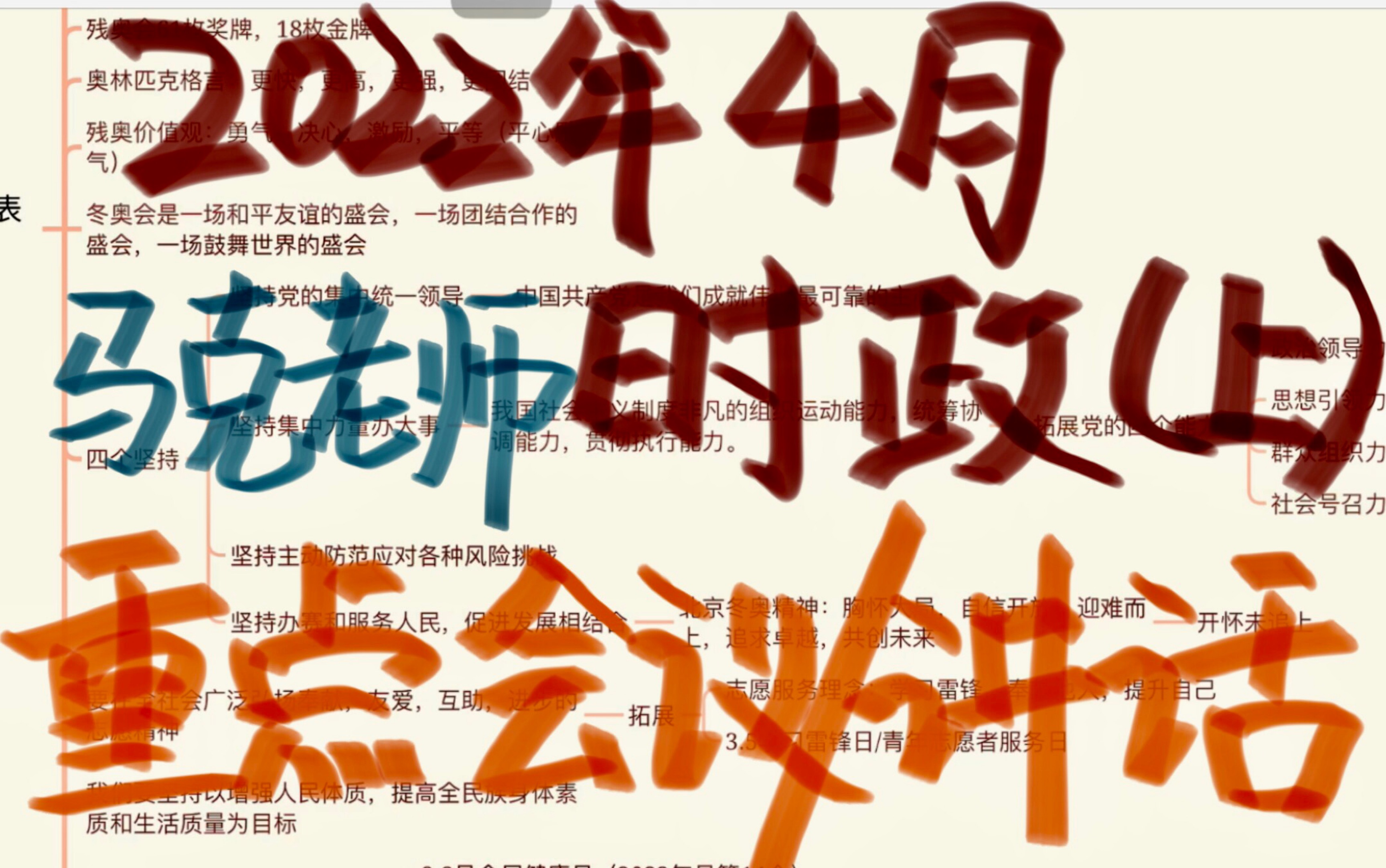 【2022年4月时政(上)】公基马克老师时政思维导图梳理含常识拓展