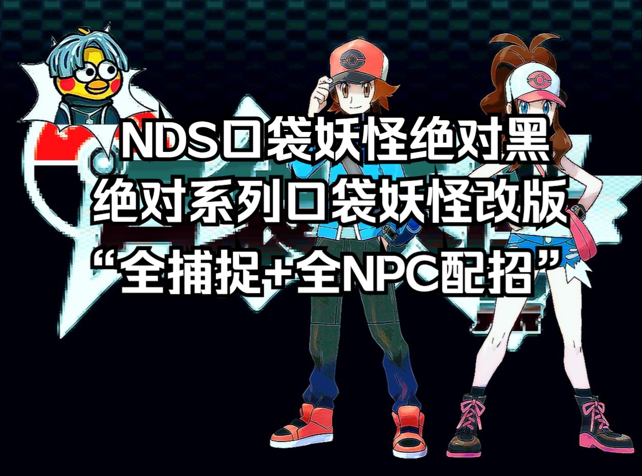 NDS口袋妖怪绝对黑!国产NDS改版!单机649精灵全捕捉|全NPC配招!...