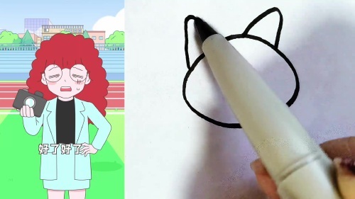 1725. 一起拍照片了,创意简笔画,儿童画