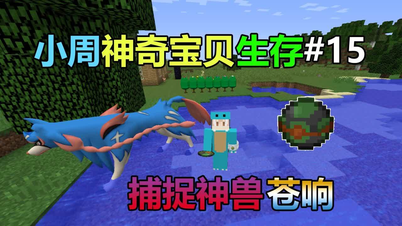 我的世界小周神奇宝贝生存15:捕捉神兽苍响!