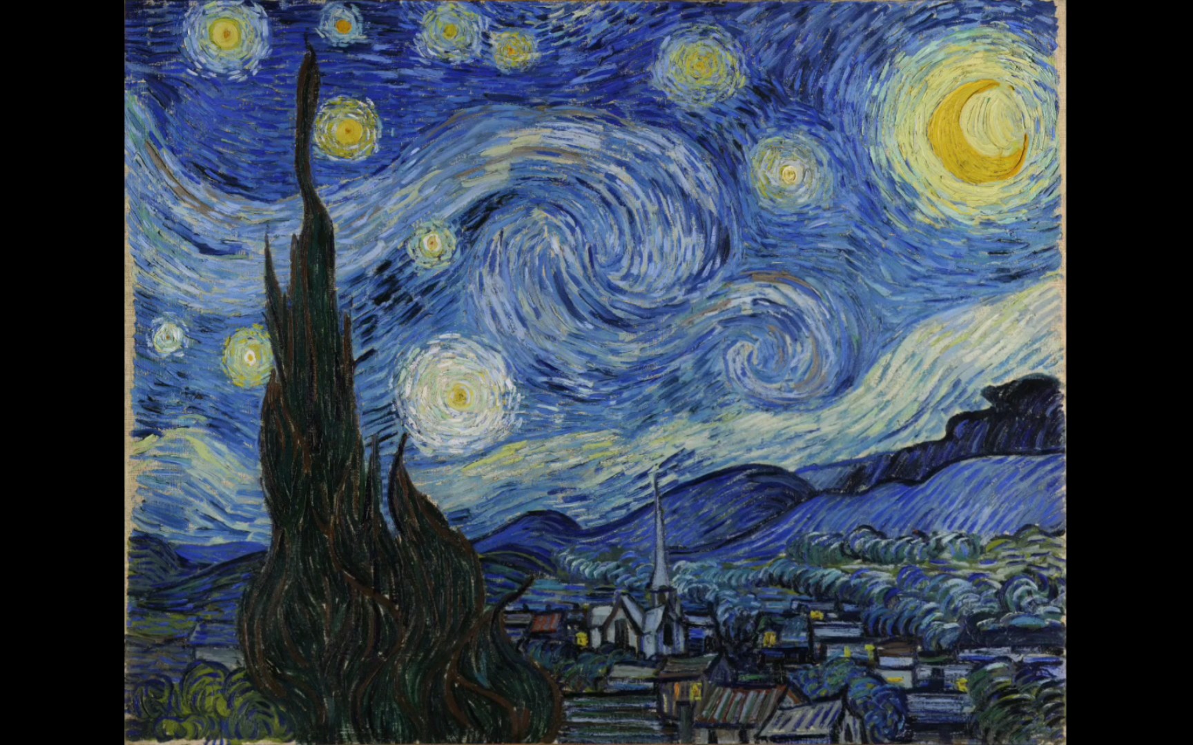 我真的太爱这幅画了,梵高《星月夜》7亿像素!