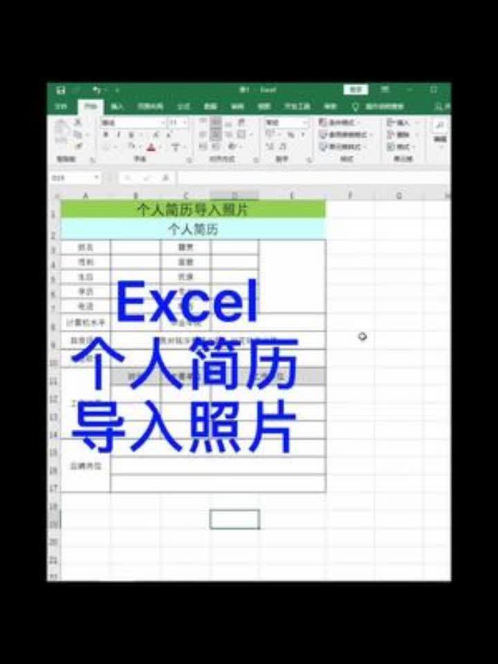 0基础Excel个人简历导入照片 每天学习一点点让你小白变高办公文职...